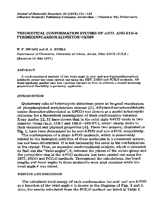 (PDF) Theoretical conformation studies of anti- and syn-4 ...