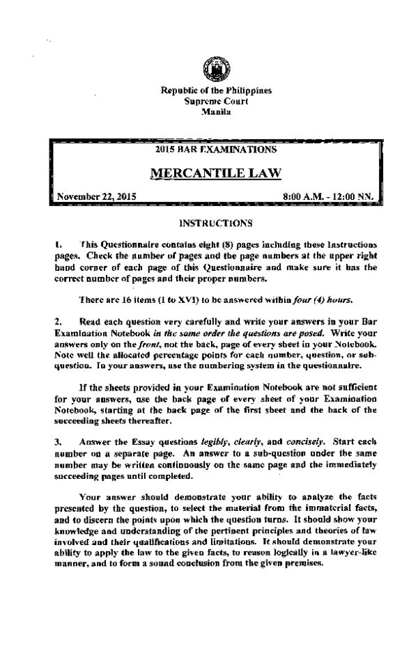 Pdf Mercantile Law