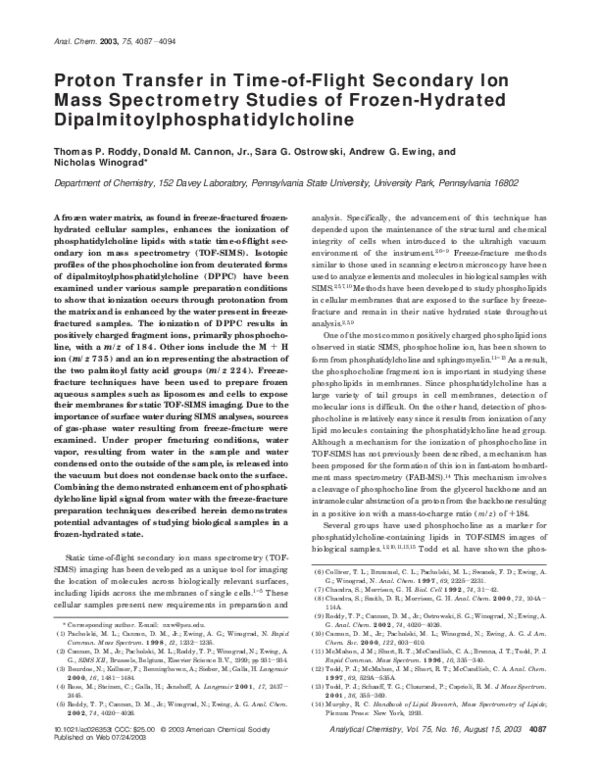 (PDF) Time of Flight Mass Spectrometry Imaging of Samples Fractured In ...