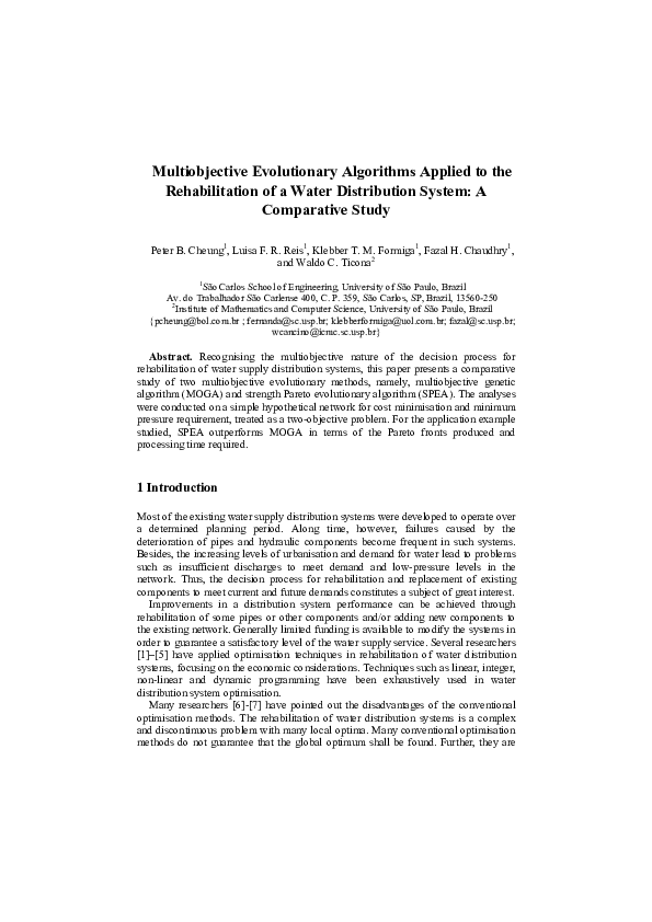 (PDF) Multiobjective evolutionary algorithms applied to the ...
