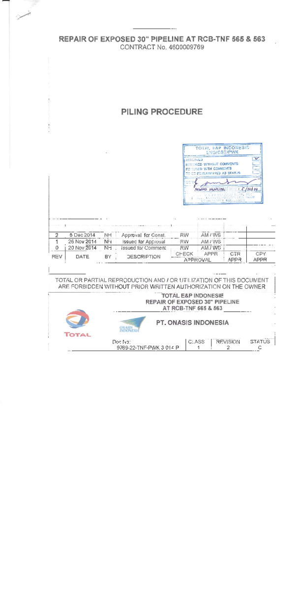 PILING PROCEDURE REV 2 APPROVAL