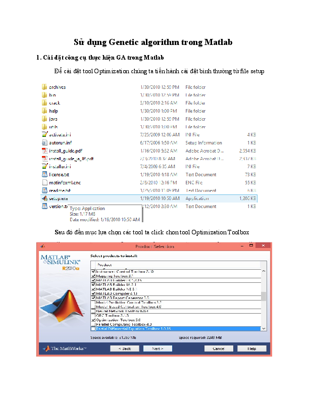 (DOC) Sử dụng Genetic algorithm trong Matlab