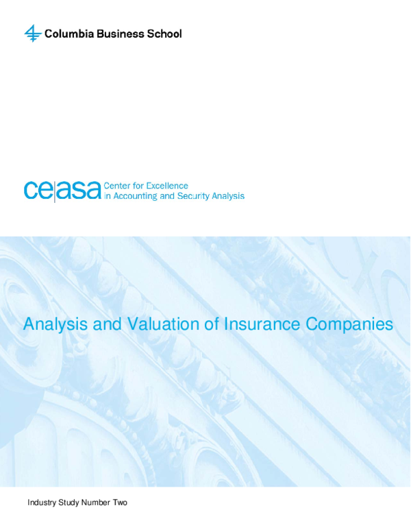 (PDF) Analysis and Valuation of Insurance Companies Industry Study ...