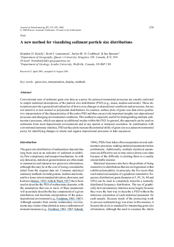 (PDF) A new method for visualizing sediment particle size distributions