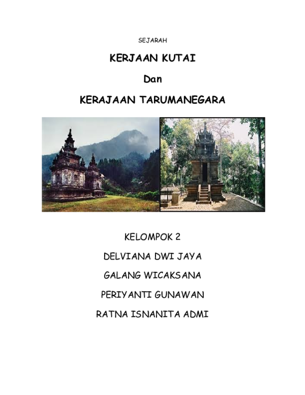 (DOC) KERJAAN KUTAI Dan KERAJAAN TARUMANEGARA KELOMPOK 2 DELVIANA DWI JAYA GALANG WICAKSANA