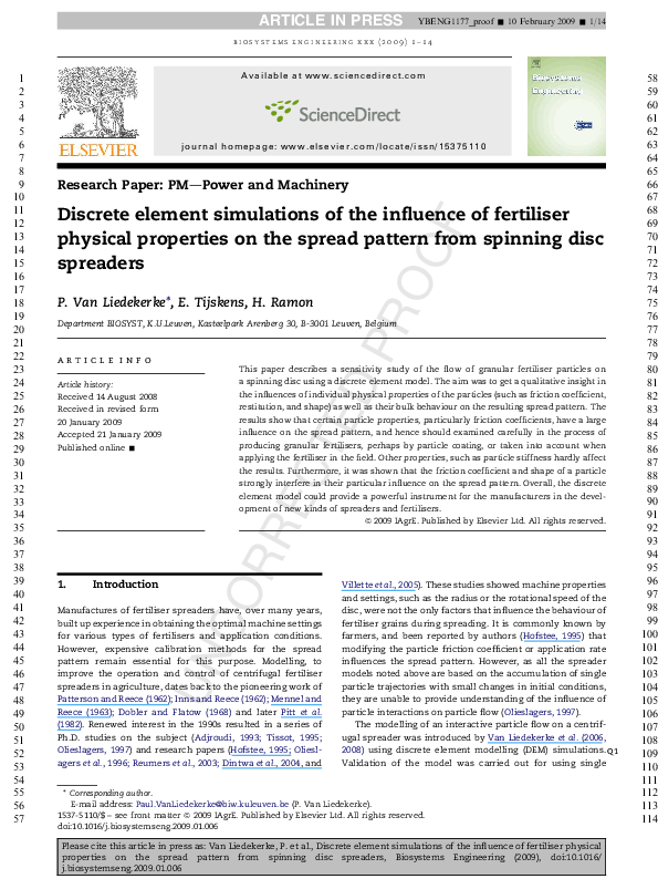 (PDF) Discrete element simulations of the influence of fertiliser ...