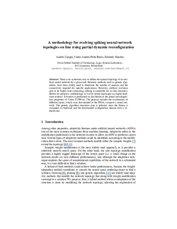 (PDF) A methodology for evolving spiking neural-network topologies on line using partial dynamic ...