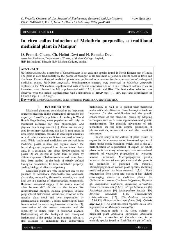 (PDF) In vitro callus induction of Melothria purpusilla, a traditional ...