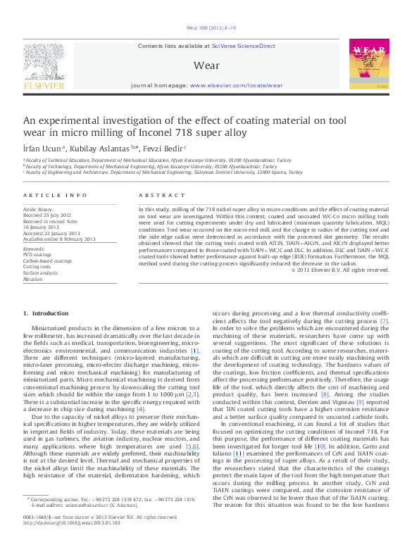 (PDF) An experimental investigation of the effect of coating material ...