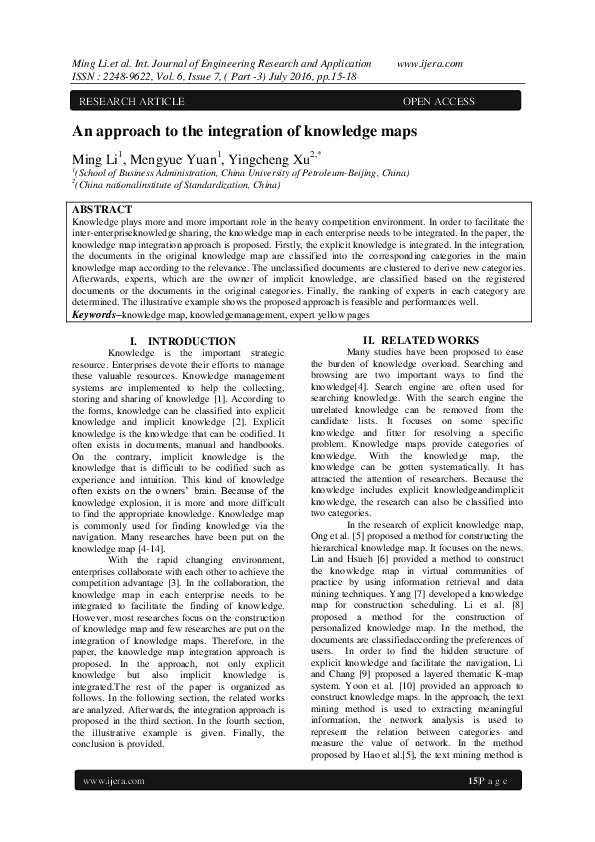 (PDF) An approach to the integration of knowledge maps