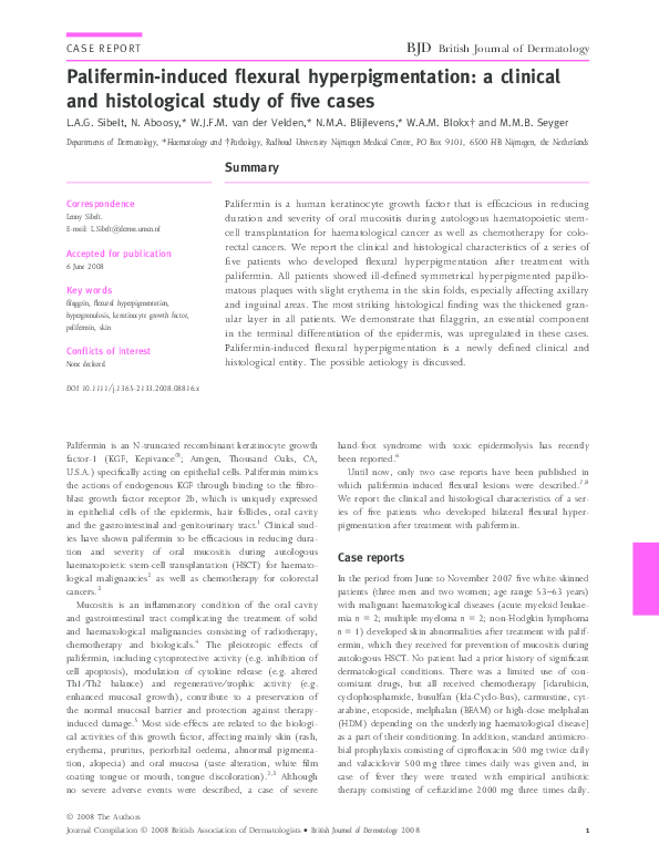 (PDF) Palifermin in allogeneic HSCT: many questions remain