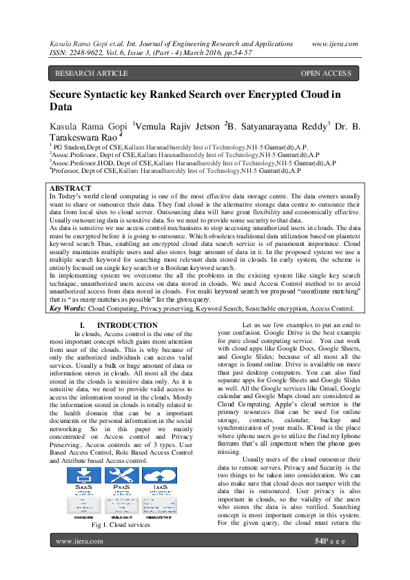 (PDF) Secure Syntactic key Ranked Search over Encrypted Cloud in Data