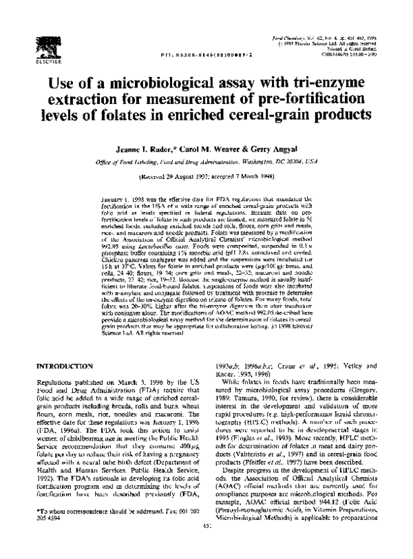 (PDF) Use of a microbiological assay with tri-enzyme extraction for ...