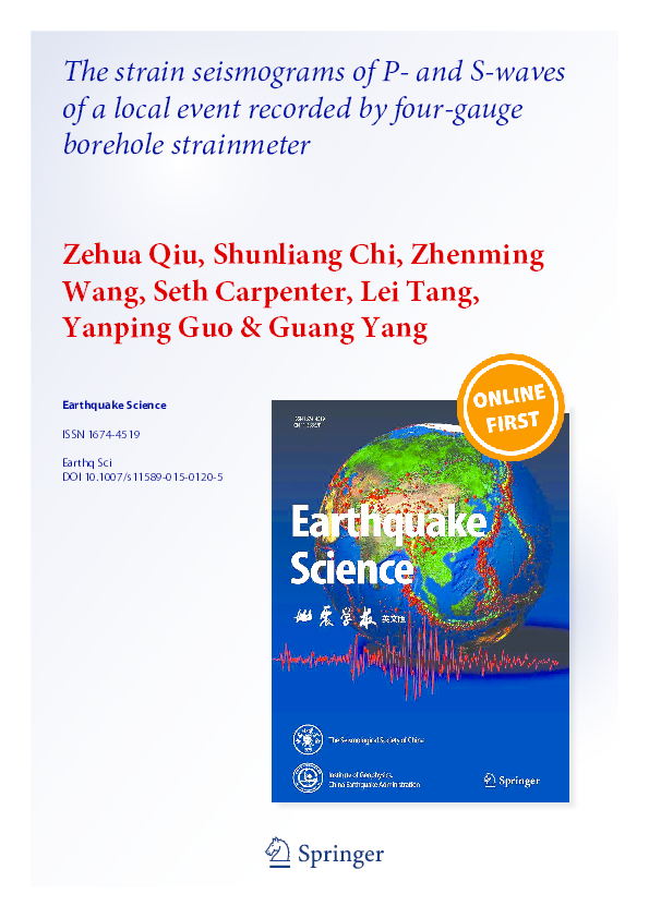 (PDF) The strain seismograms of P- and S-waves of a local event ...