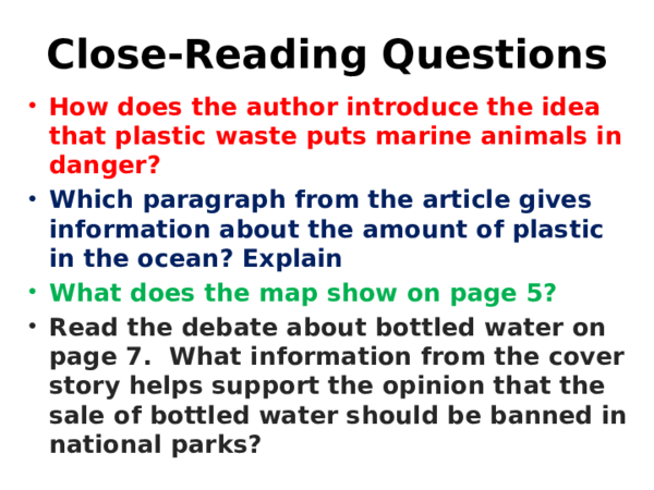 (PPT) Close Reading Questions