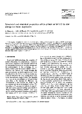(PDF) Co on Si(111): Properties via Ion Beam Deposition