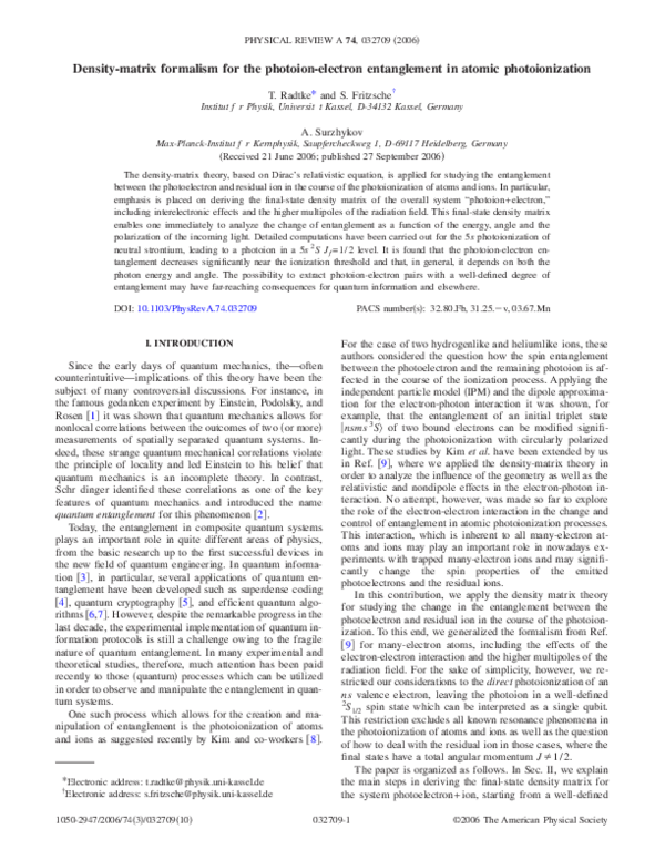 Density Matrix Formalism