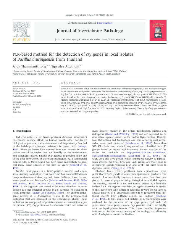 (PDF) PCR-based method for the detection of cry genes in local isolates ...