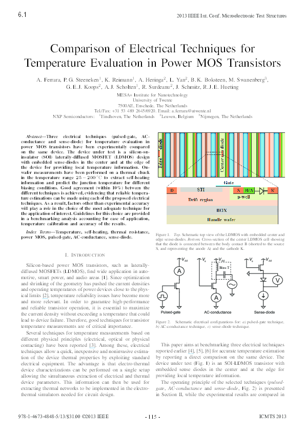 (PDF) Comparison of electrical techniques for temperature evaluation in ...