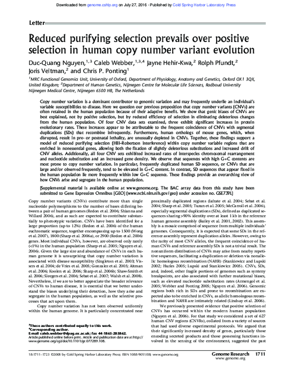 (PDF) Reduced purifying selection prevails over positive selection in ...
