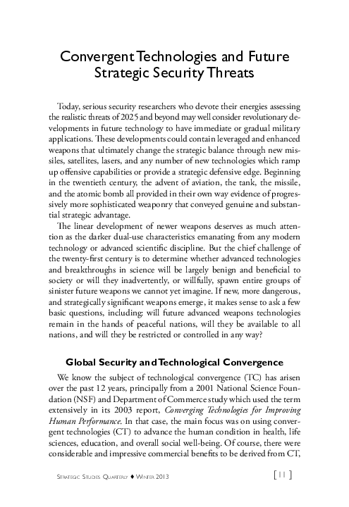 (PDF) Assessing Advanced Dual Use Technology and the Implications of ...