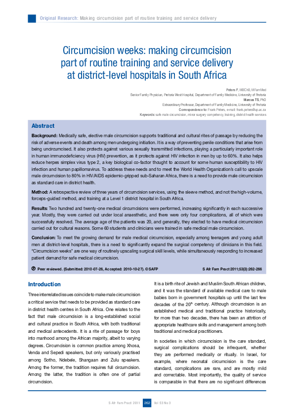 (PDF) Circumcision weeks: making circumcision part of routine training ...