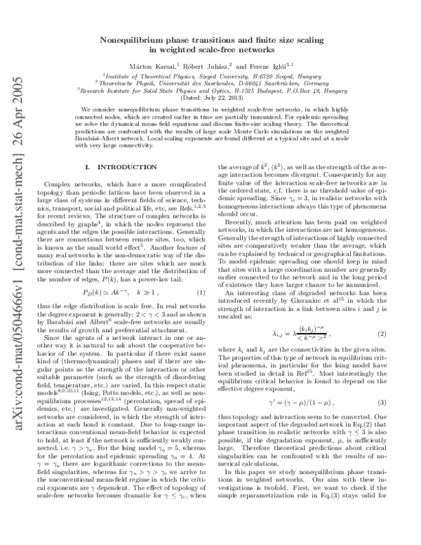 Pdf Nonequilibrium Phase Transitions And Finite Size Scaling In