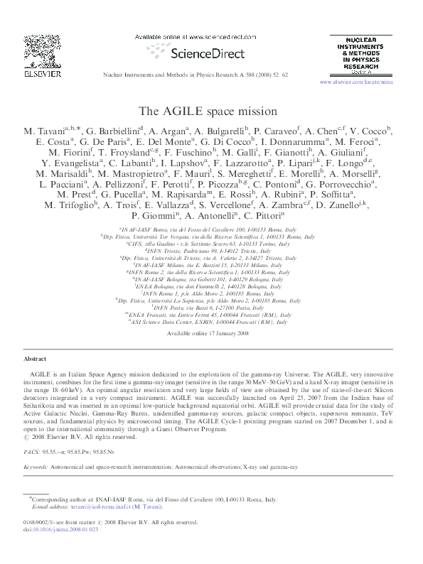 (PDF) The AGILE space mission