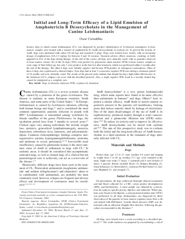 (PDF) Initial and Long-Term Efficacy of a Lipid Emulsion of ...
