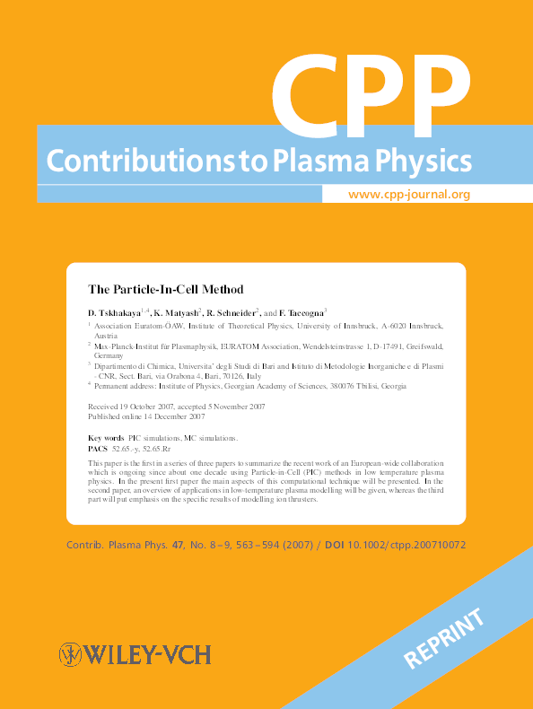 Pdf The Particle In Cell Method Francesco Taccogna