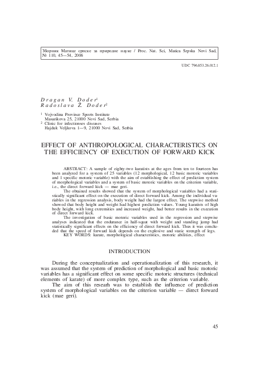 (PDF) The effect of anthropological characteristics on the efficiency ...