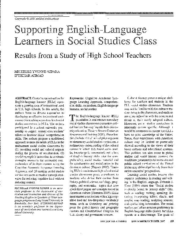 (PDF) Supporting English-Language Learners in Social Studies Class ...