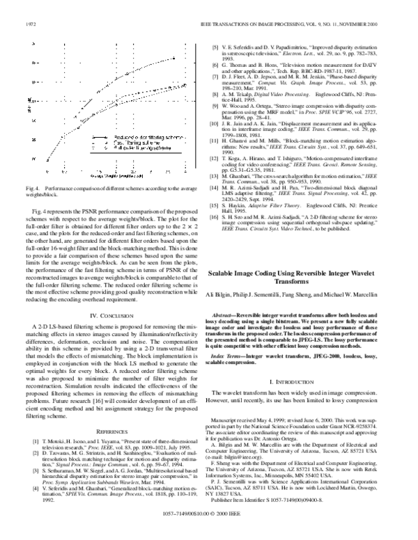 Pdf Scalable Image Coding Using Reversible Integer Wavelet Transforms 6749