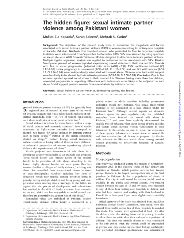 (PDF) The hidden figure: sexual intimate partner violence among ...
