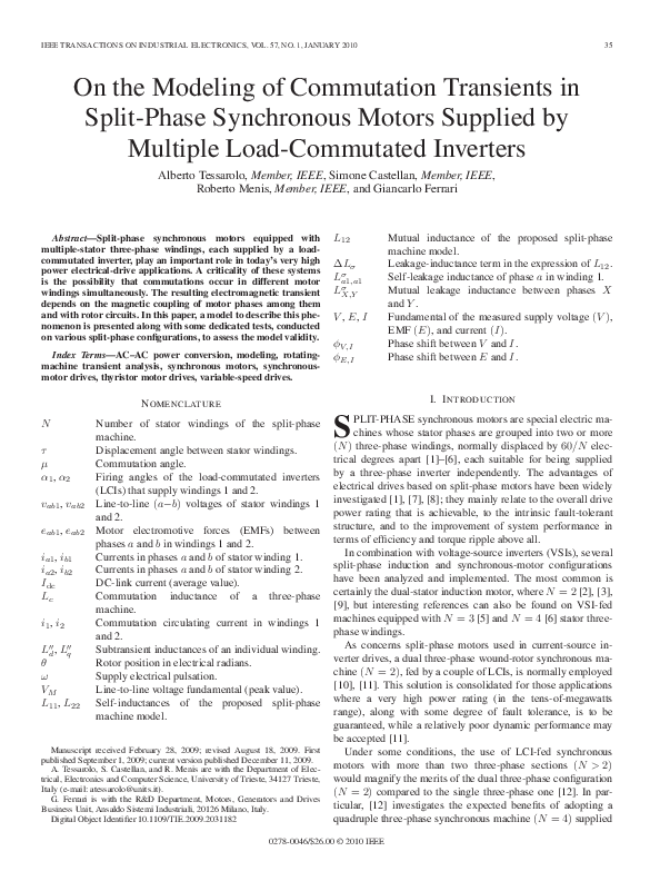(PDF) On the Modeling of Commutation Transients in Split-Phase Synchronous Motors Supplied by ...