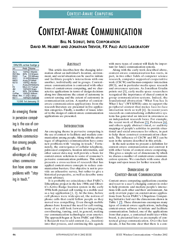 (PDF) Context-aware communication