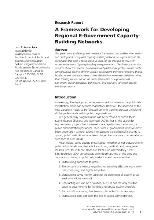 (PDF) A Framework for Developing Regional E-Government Capacity ...