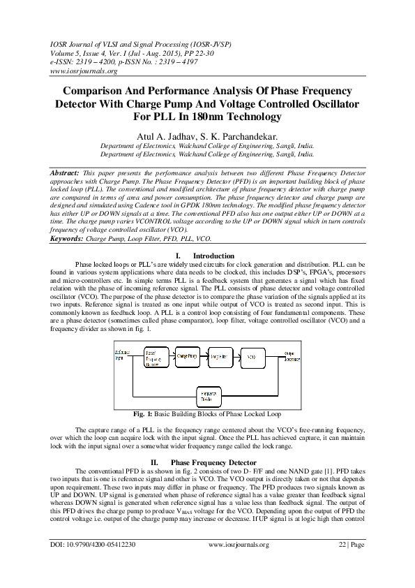 (PDF) Comparison And Performance Analysis Of Phase Frequency Detector With Charge Pump And ...