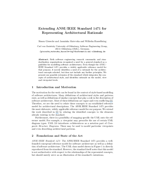 (PDF) Extending the ANSI/IEEE Standard 1471 for the representation of ...