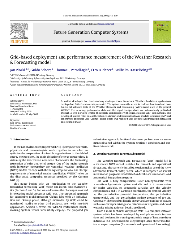 Pdf Grid Based Deployment And Performance Measurement Of The Weather