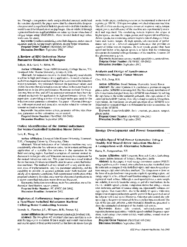 Pdf A Review Of Rfo Induction Motor Parameter Estimation Techniques