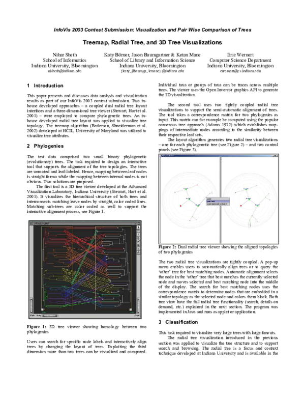 (PDF) InfoVis 2003 Contest Submission: Visualization and Pair Wise ...