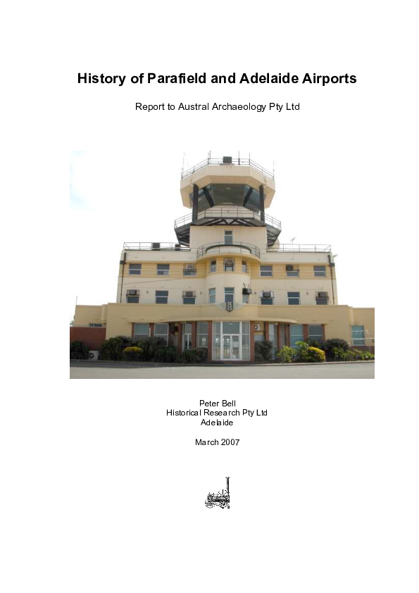 (PDF) History of Parafield and Adelaide Airports
