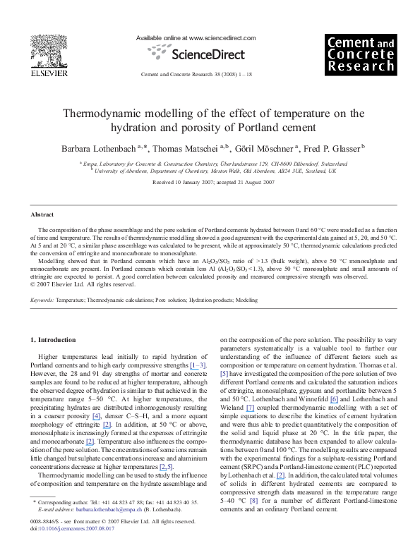 (PDF) Thermodynamic modelling of the effect of temperature on the ...