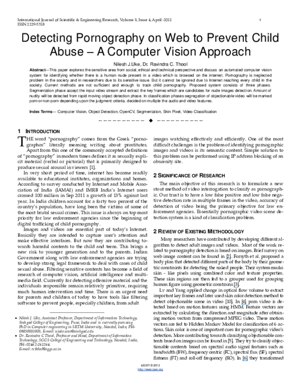 (PDF) Detecting Pornography on Web to Prevent Child Abuse–A Computer Vision Approach