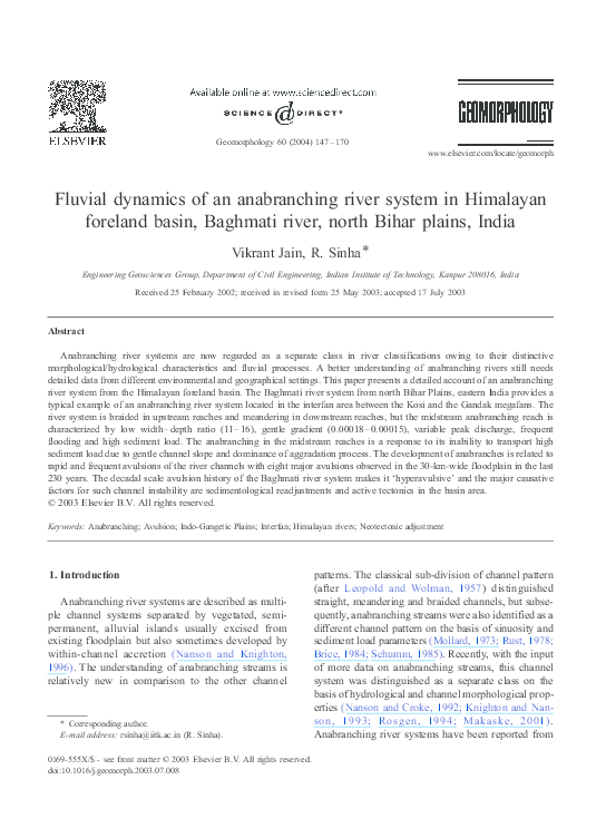 (PDF) Fluvial dynamics of an anabranching river system in Himalayan ...