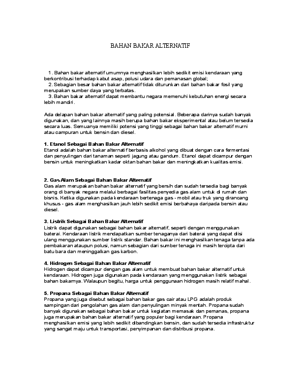 (DOC) BAHAN BAKAR ALTERNATIF