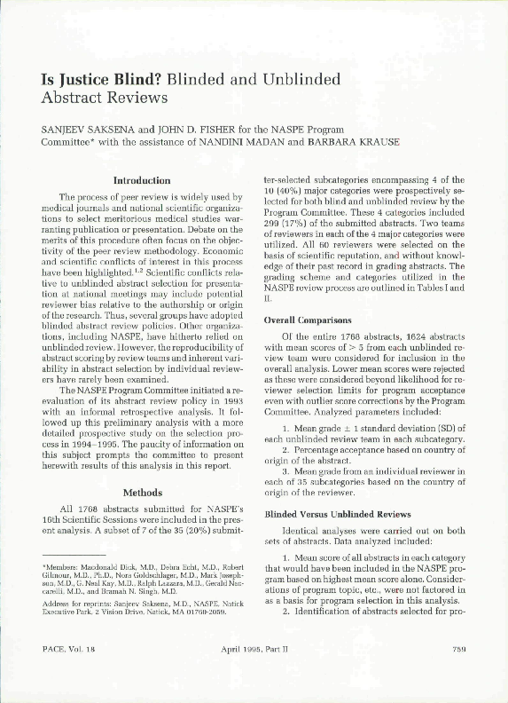 (PDF) Is Justice Blind? Blinded and Unblinded