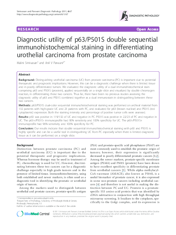 (PDF) Diagnostic utility of p63/P501S double sequential ...