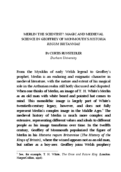 (PDF) Merlin the Scientist?: Magic and Medieval Science in Geoffrey of ...